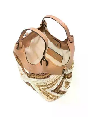 GIANNI CHIARINI Woven Chevron-pattern Tote Bag - Brown