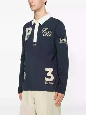 LA MARTINA Logo-patch Long-sleeve Polo Shirt