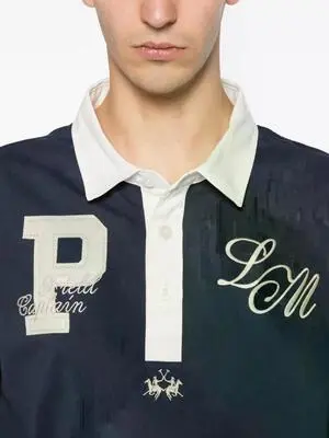 LA MARTINA Logo-patch Long-sleeve Polo Shirt
