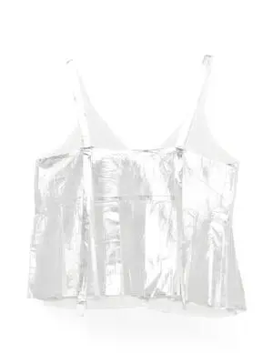 TELA Metallic-effect Pleated Top