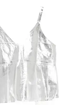 TELA Metallic-effect Pleated Top