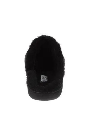 Badgley Mischka Chain Link Faux Fur Slippers - Black