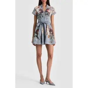 Alice + Olivia Lucy Floral Denim Shirtdress - Sierra Vintage/multi