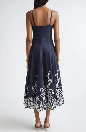 Cinq À Sept Embroidered Paisley Cotton Dress