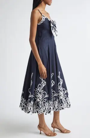 Cinq À Sept Embroidered Paisley Cotton Dress