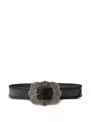 Ralph Lauren Tooled Buckle Embossed Belt - Black