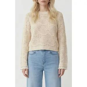 Vero Moda Susana Pointelle Cotton-blend Sweater - Birch