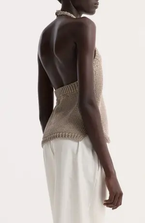 RÓHE Chunky Cotton Halter Top