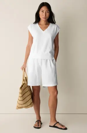 Eileen Fisher Organic Cotton Sleeveless Top - White