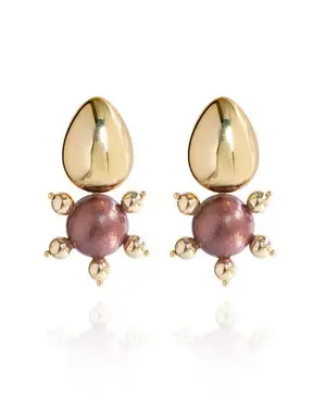 SAULE LABEL Tulia Drop Earrings Chocolate Cherry
