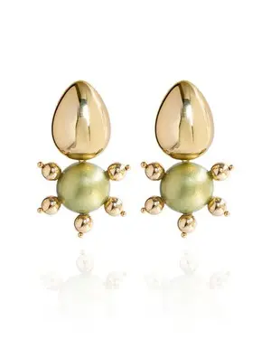 SAULE LABEL Tulia Drop Earrings - Lime Twist