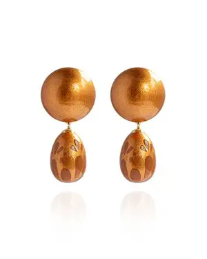 SAULE LABEL Calista Drop Earrings Molten Copper