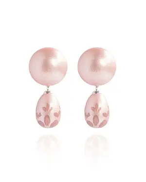 SAULE LABEL Calista Drop Earrings Nectar Pink
