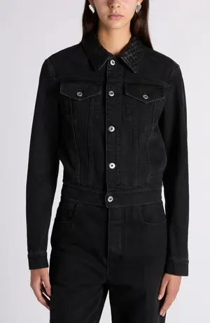 Bottega Veneta Intrecciato Collar Denim Jacket