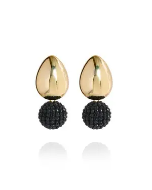 SAULE LABEL Tulia Glam Earrings - Onyx Nightfall