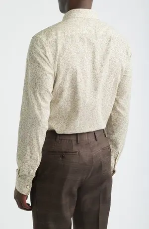 Canali Button-up Linen & Cotton Top - Brown