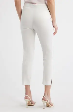 BOSS Tapria Slim Fit Crop Trousers - Bright White