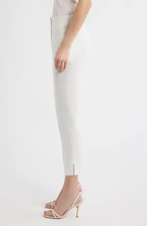 BOSS Tapria Slim Fit Crop Trousers - Bright White