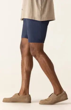 DEKE 8.5-inch Flat Front Knit Bermuda Shorts - Indigo