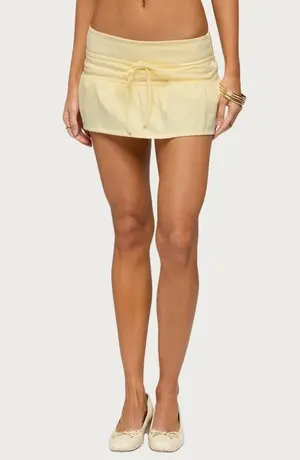 EDIKTED Tiered Miniskirt - Yellow
