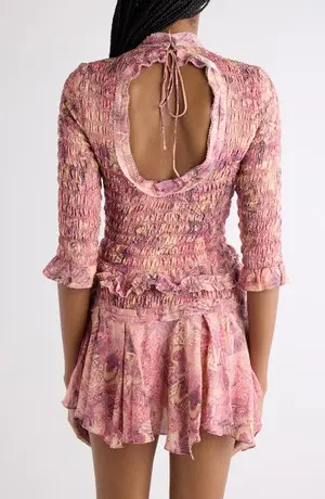 Isabel Marant Étoile Carola Smocked Silk Georgette Top
