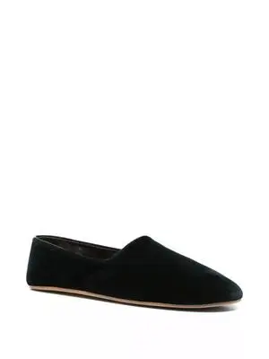 THE ROW Ponti Velvet Slippers - Blue