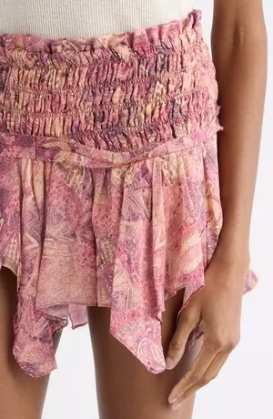 Isabel Marant Ceiva Smocked Waist Printed Miniskirt