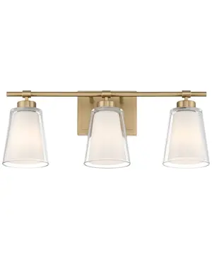 REGENCY HILL Abigail 21" Wide Soft Opal Glass 3-light Bath Light