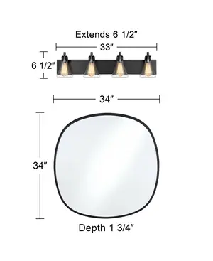 POSSINI EURO DESIGN Bath Kit: Possini Euro Cindy Bath Light With Uttermost Webster Wall Mirror