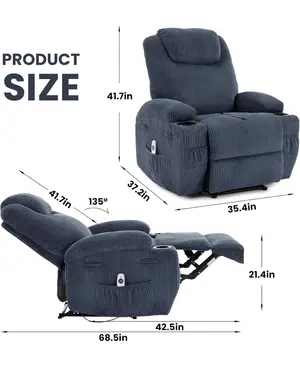 GAOMON Rocking Recliner Chair With Vibration Massage