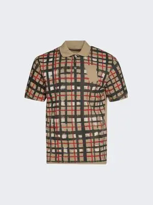 PROTOTYPES Sprayed Check Polo Beige