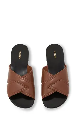 REISS Kori Leather Slide Sandal