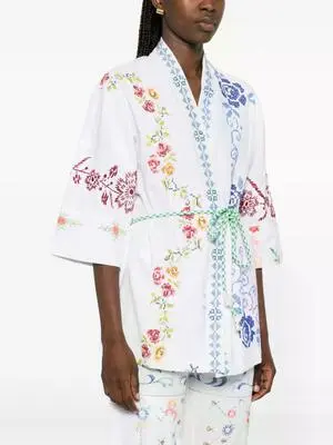 RELAX RE-LUX Brione Floral-embroidered Kimono