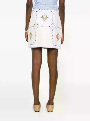 RELAX RE-LUX Nago Floral-embroidered Mini Skirt