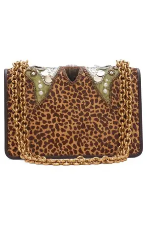 Valentino Garavani Devain Embellished Shoulder Bag - Brown Multi