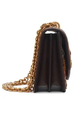 Valentino Garavani Devain Embellished Shoulder Bag - Brown Multi