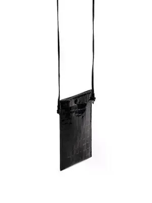 YU MEI Luci Crocodile-embossed Crossbody Bag - Black