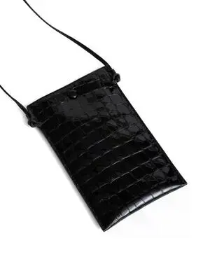 YU MEI Luci Crocodile-embossed Crossbody Bag - Black
