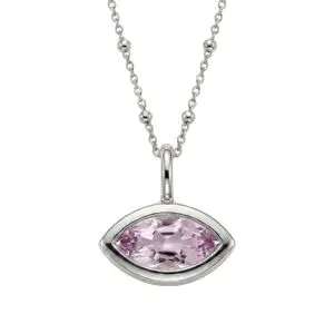 DAINTY LONDON Siren’s Teardrop Amethyst Necklace - Silver