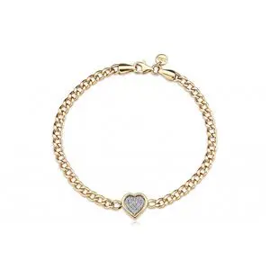 REIS JEWELLERY 14k Yellow Diamond Heart Chain Bracelet - Gold