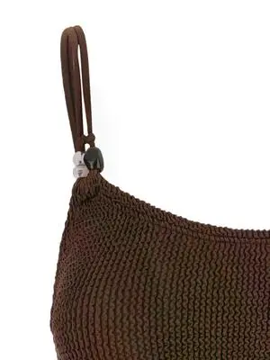 Hunza G Cassie Bead-embellished Crinkle-effect Bikini