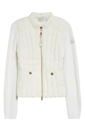 Moncler Mixed Media Down Jacket - White