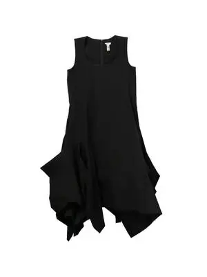 Comme Des Garçons Asymmetrical Ruffle Midi Dress