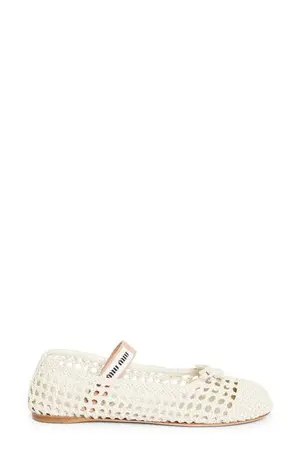 Miu Miu Woven Mary Jane Ballet Flat