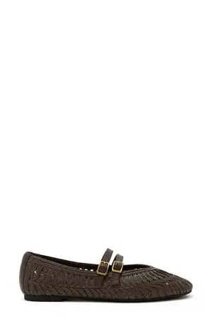 REISS Elizabeth Mary Jane Flat - Chocolate