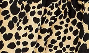 Topshop Animal Print Shirred Mini Skirt