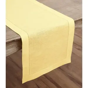 Solino Home Linen Table Runner For Dining Table - Yellow