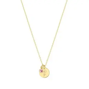 SET & STONES Lily Birth Flower And Birthstone Necklace Gold/october