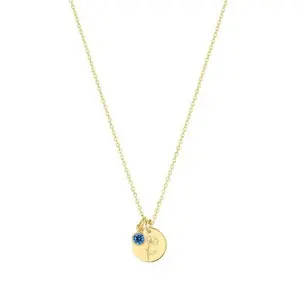 SET & STONES Lily Birth Flower And Birthstone Necklace - Gold/september