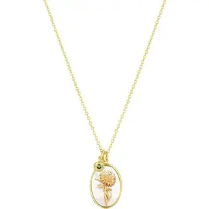 SET & STONES Katrina Birth Flower And Birthstone Charm Necklace - Gold/august